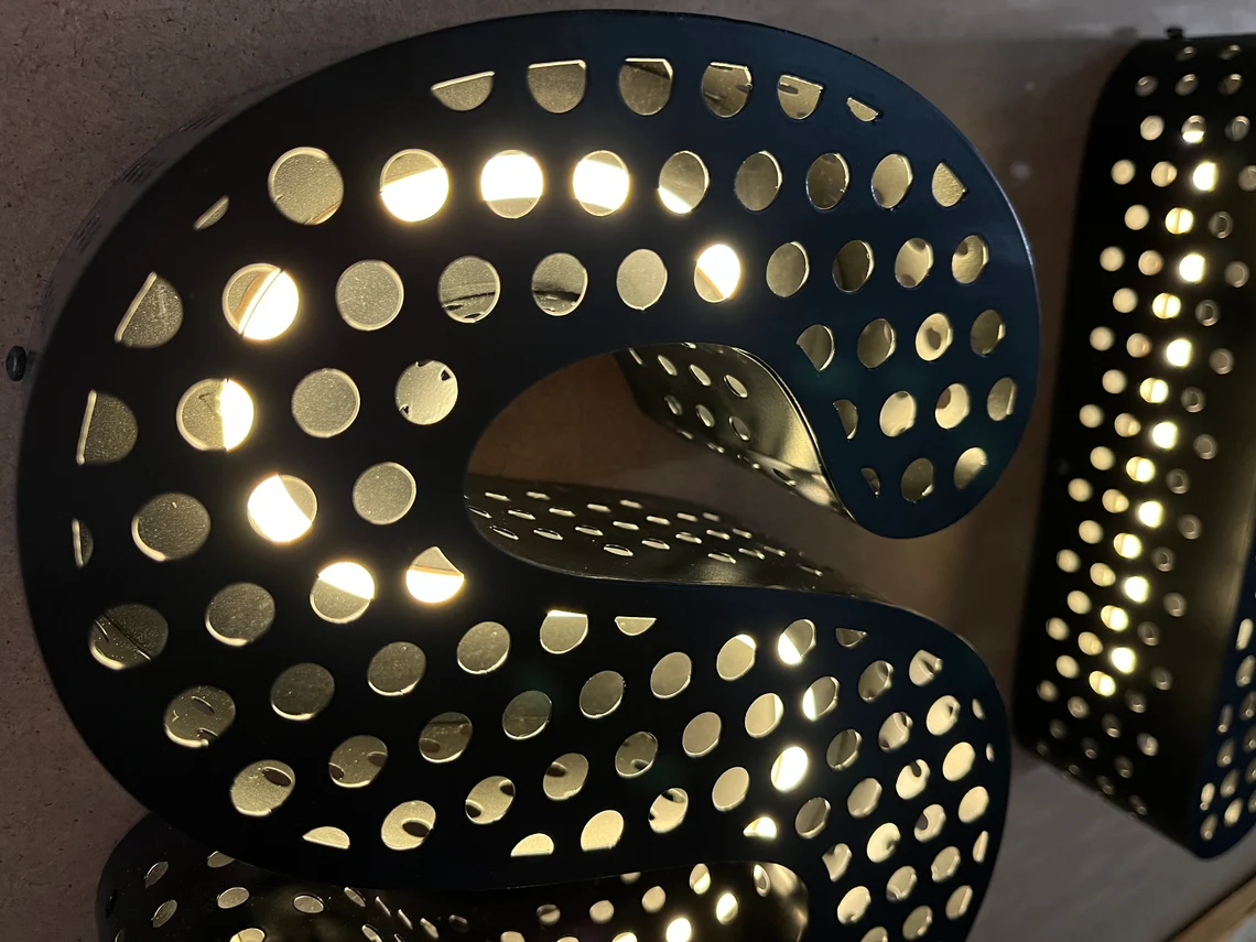 Metal Grid cladding for Neon Letters, Perforated metal letters and ...