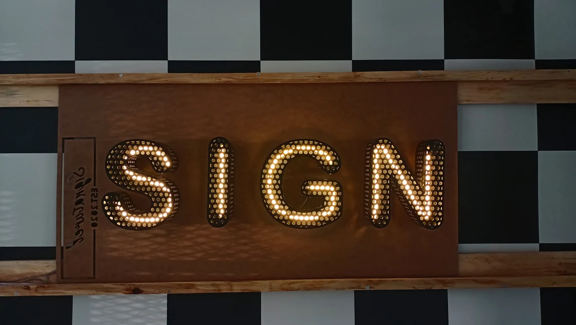 Metal Grid cladding for Neon Letters, Perforated metal letters and ...