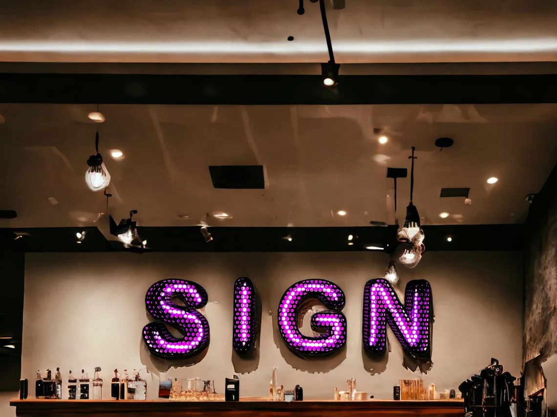 Metal Grid cladding for Neon Letters, Perforated metal letters and ...